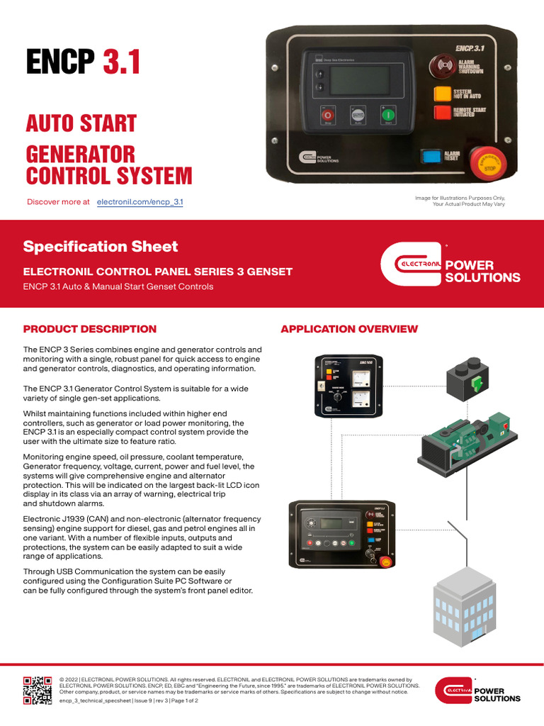 Encp 3.1 Technical Specsheet | PDF | Electric Generator | Power Supply