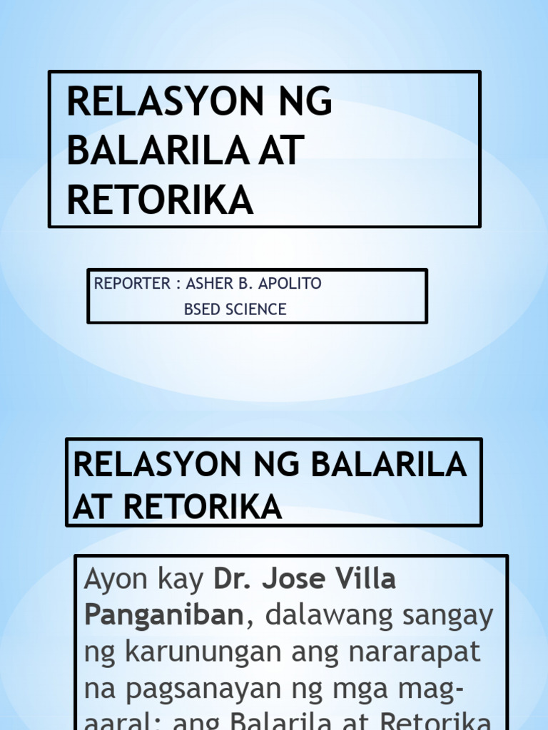 Relasyon NG Balarila at Retorika | PDF