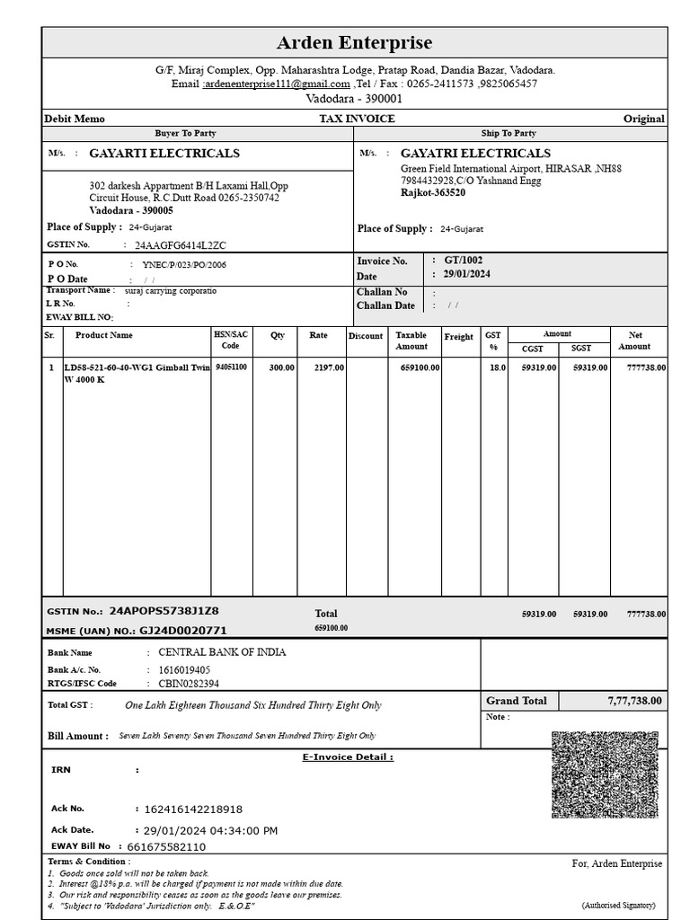 SalesBill GT 1002 | PDF | Invoice | Public Finance
