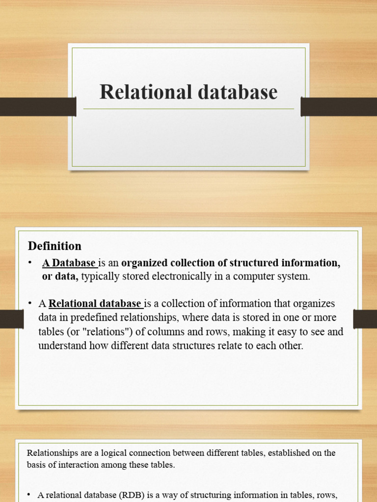 Slide 2 - Relational Database | PDF | Relational Database | Relational ... Slide 2 - Relational Database | PDF | Relational Database | Relational ...