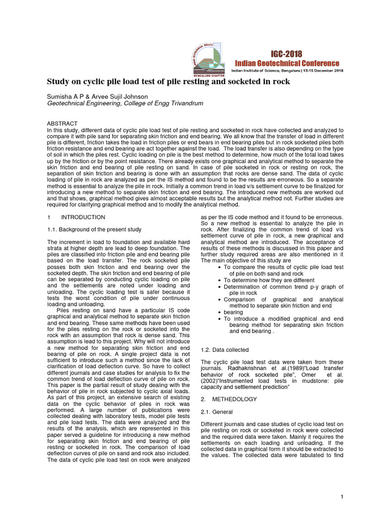 Cyclic Load Test of Pile | Download Free PDF | Deep Foundation | Friction