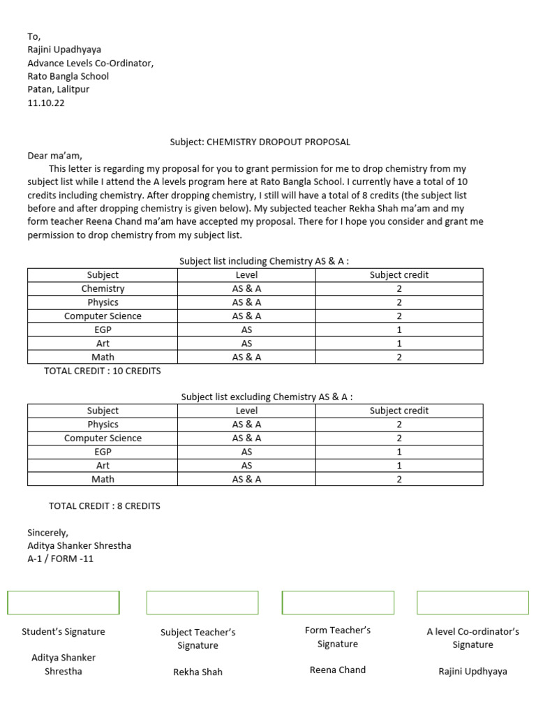 Chemistry Drop Letter Aditya Shrestha | PDF | Physical Sciences | Nature