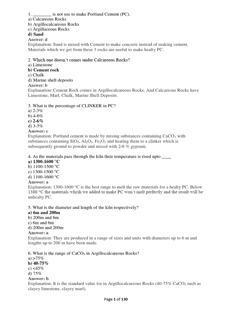 Concrete Technology Questions and Answers | PDF | Cement | Concrete