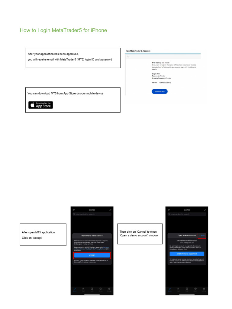 How To Login MT5 For Iphone (Eng Ver.) | PDF