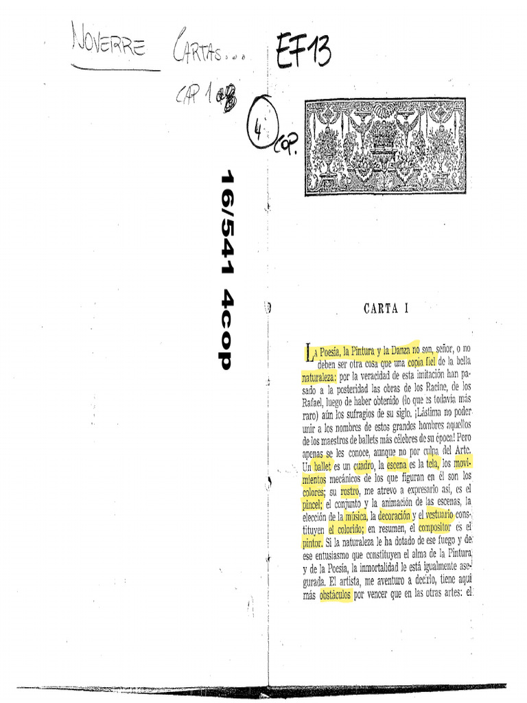 Cartas de Noverre | PDF