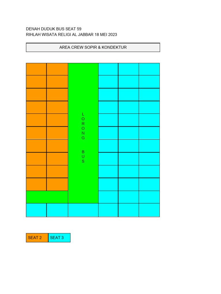 Denah Duduk Bus Seat 59 | PDF