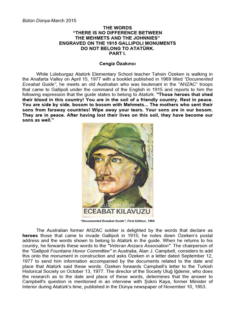 Fabricated Ataturk Words On Johnnies Meh | PDF | Mustafa Kemal Atatürk ...