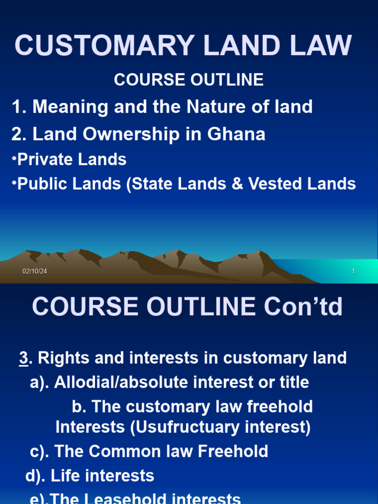 Understanding Customary Land Law in Ghana | PDF | Lease | Leasehold Estate