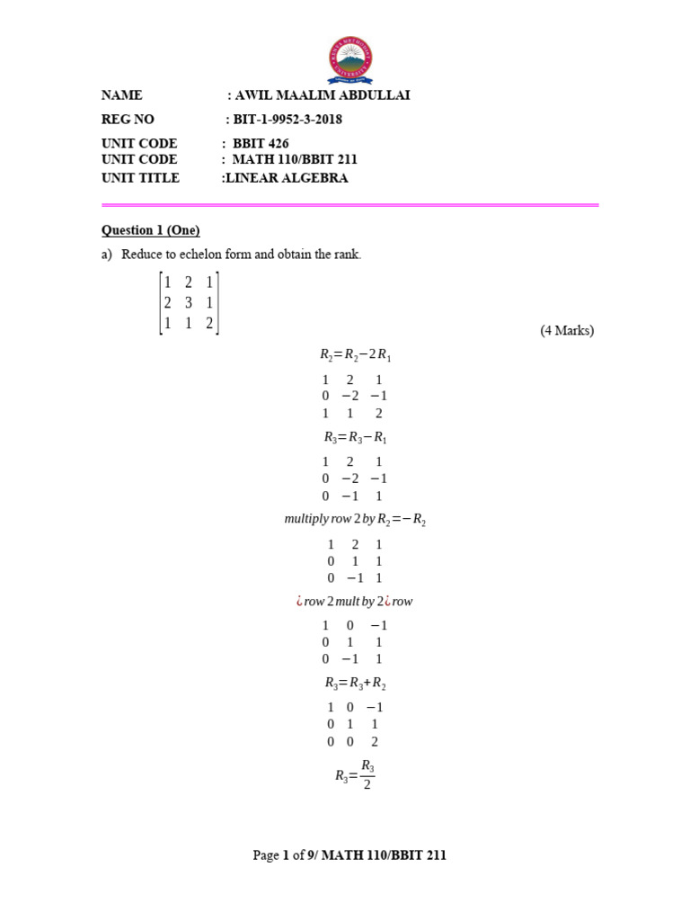 Linear Algebra Solutions and Methods | PDF | Mathematical Concepts | Mathematical Physics