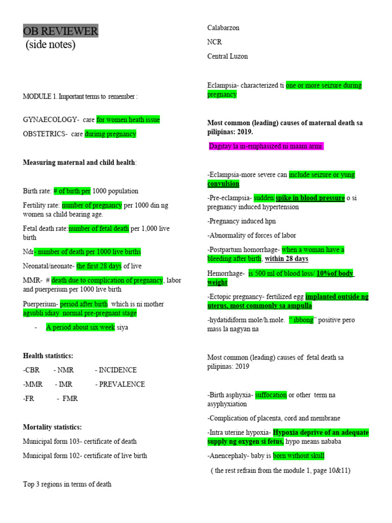 OB | PDF | Pregnancy | Childbirth