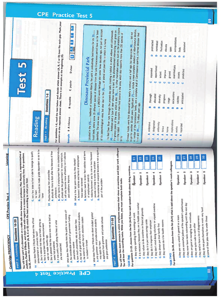 C2 26 Noviembre Reading and Use of English Test 5 | PDF