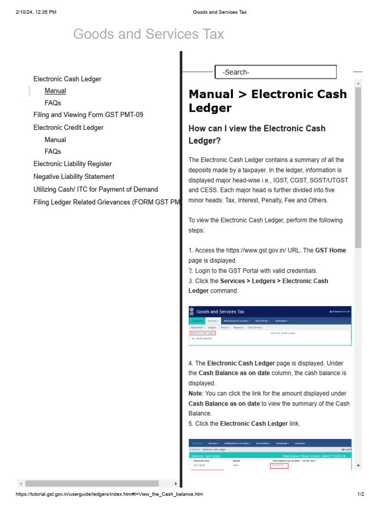 GST Ledger Management Guide | PDF | Government | Money