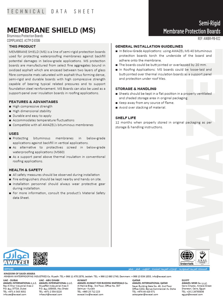 Awazel Waterproofing Membrane Overview | PDF | United Arab Emirates ...