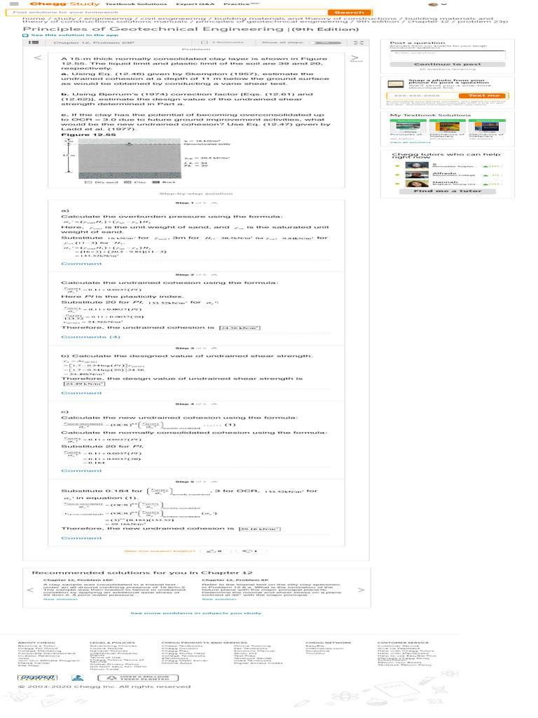 Undrained Cohesion in Consolidated Clay | PDF | Geotechnical ...