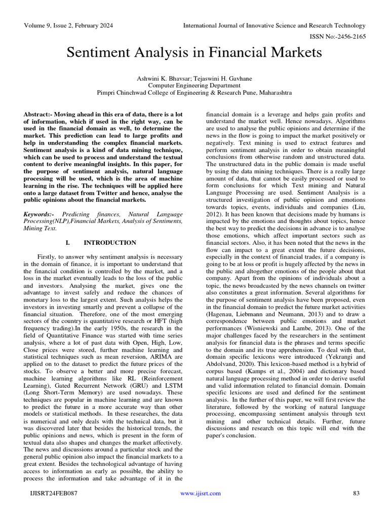 Sentiment Analysis in Financial Markets | Download Free PDF | Machine ...