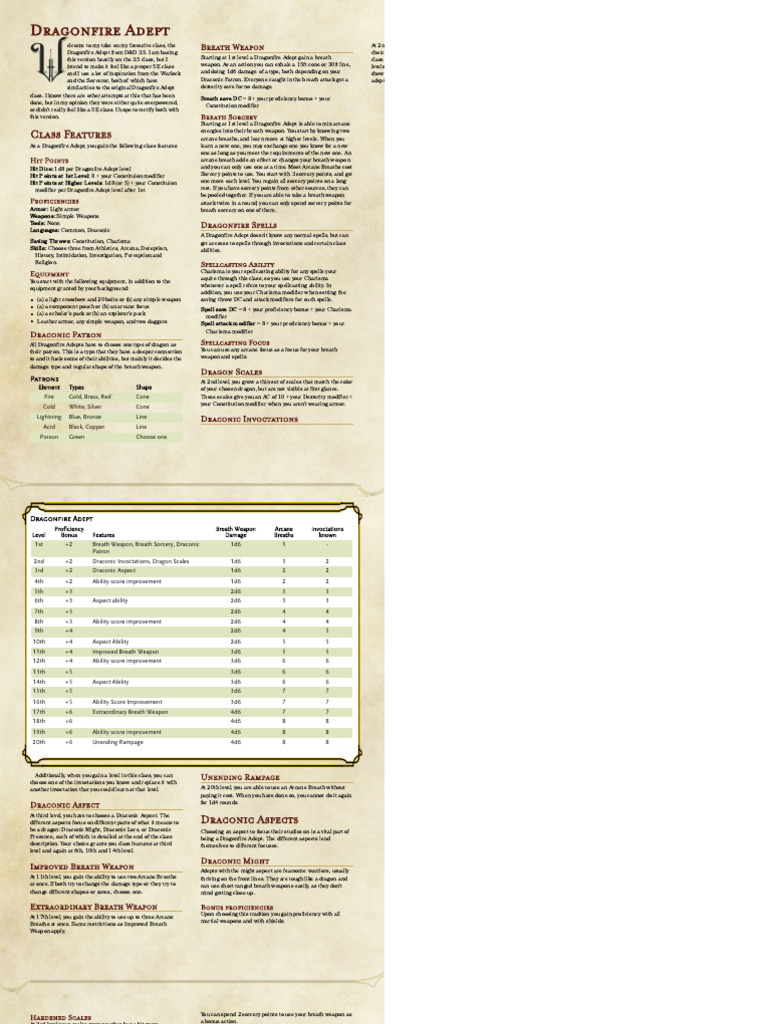 Dragonfire Adept - The Homebrewery | PDF Dragonfire Adept - The Homebrewery | PDF