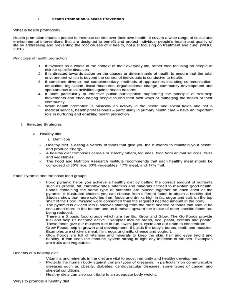 Health Promotion | PDF | Healthy Diet | Fat