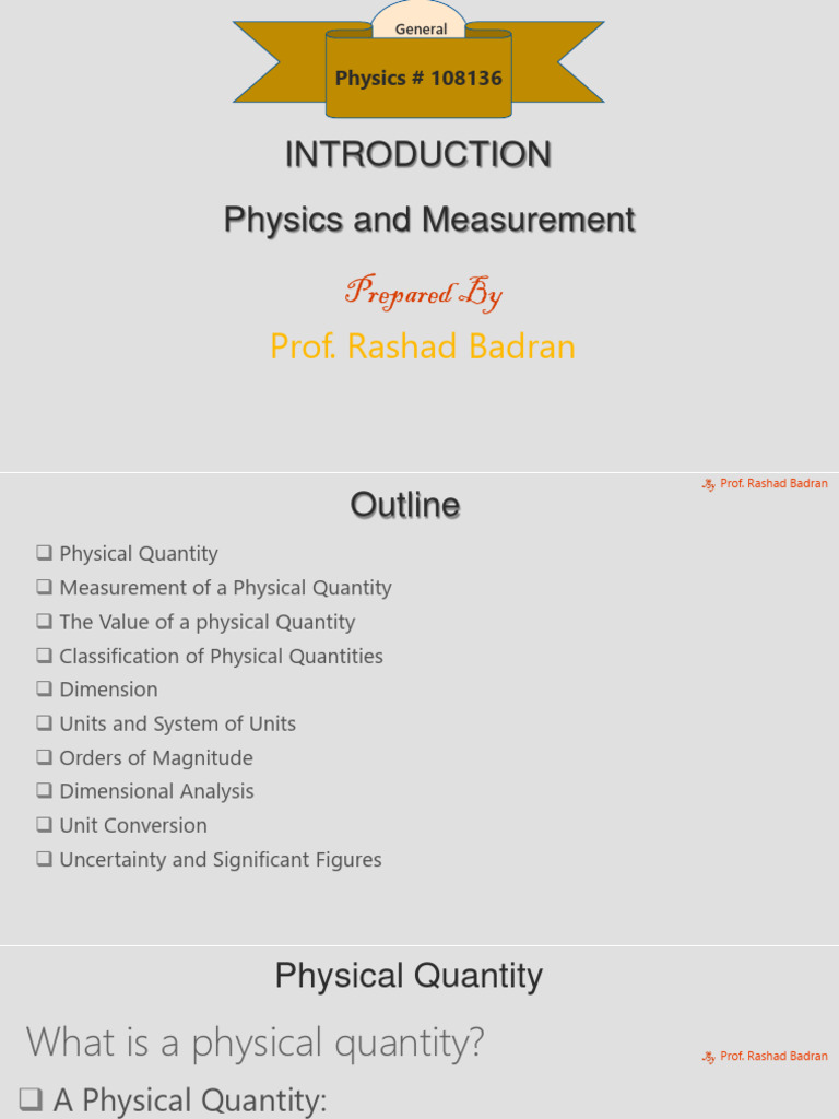 Part-1-Dimensional Analysis-Physics 101 | PDF | Quantity | International System Of Units