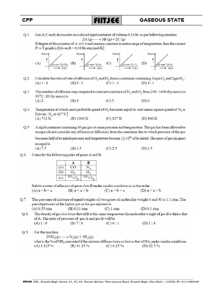 Gaseous State-Cpp | PDF