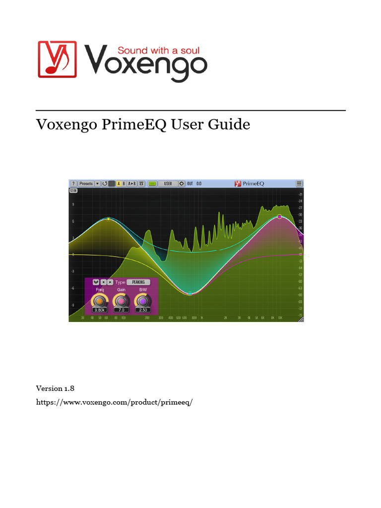Voxengo PrimeEQ User Guide En | PDF | Equalization (Audio) | Low Pass Filter