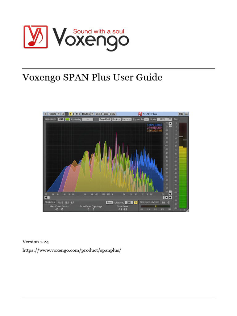 Voxengo SPAN Plus User Guide en | PDF | Spectral Density | Computing