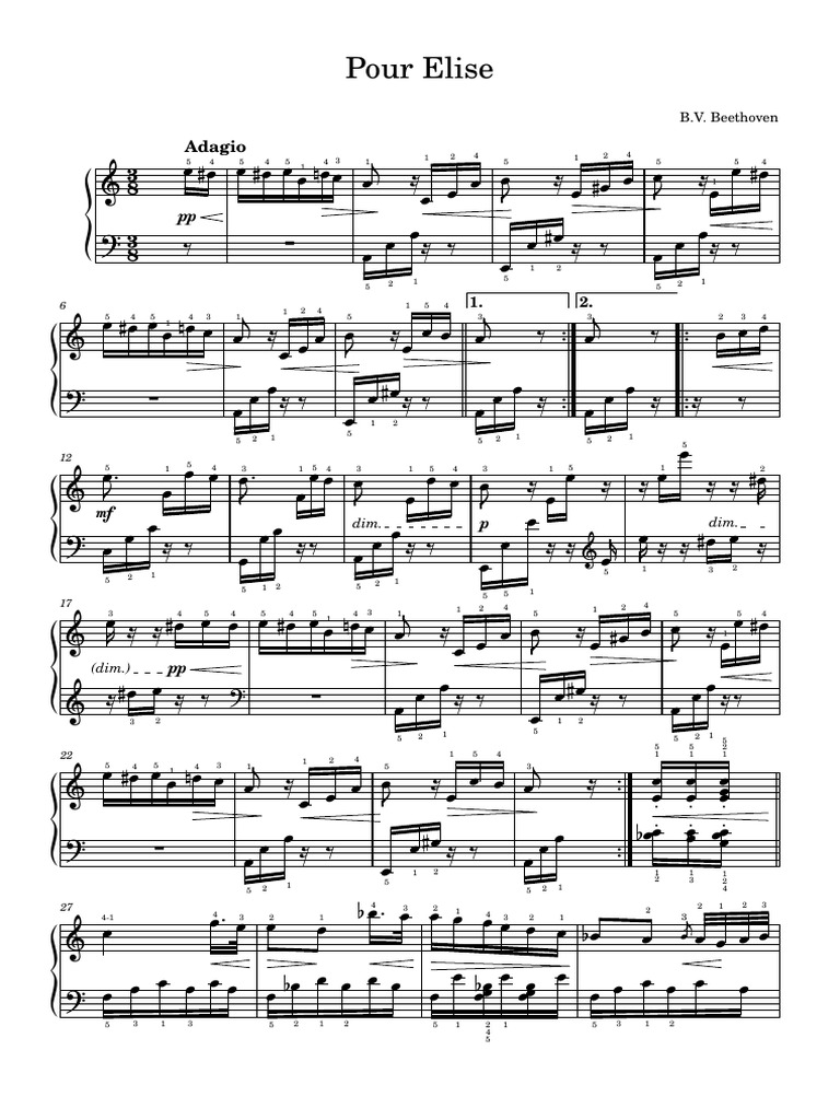 Pour Elise - Beethoven | PDF