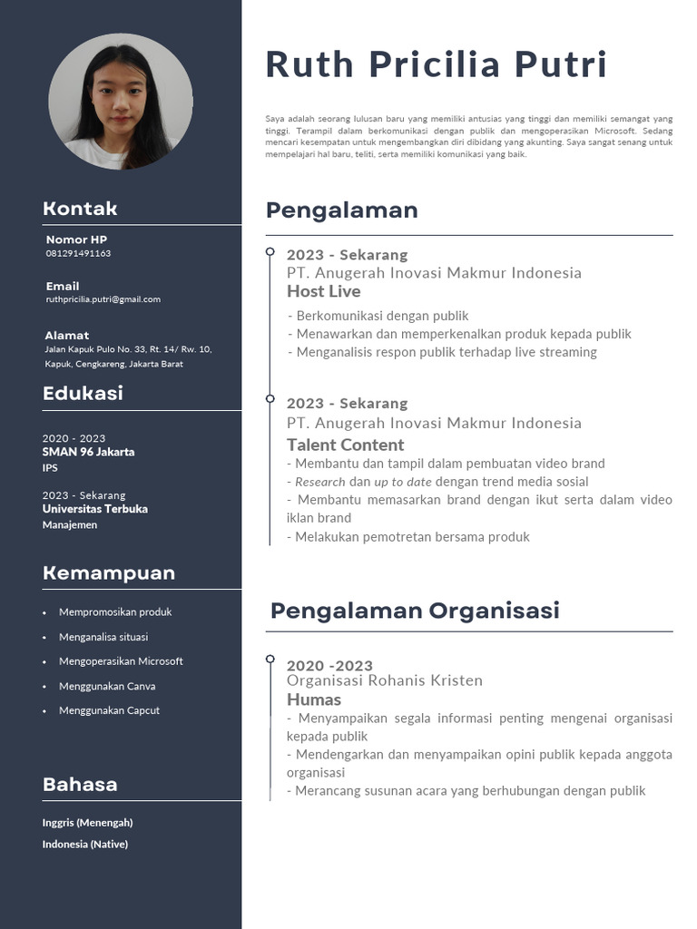 Black White Minimalist CV Resume | PDF
