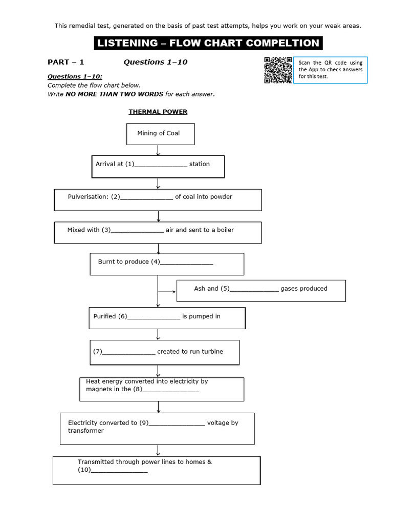 Listening - Flow Chart Compeltion: Part - 1 | PDF