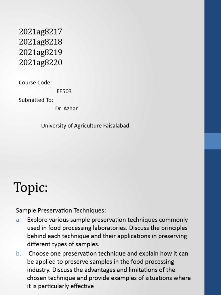 Techniques of Food Preservation | PDF | Food Preservation | Canning