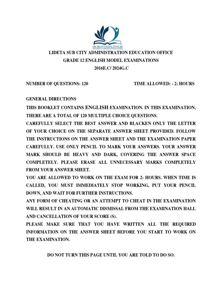 ENGLISH Model Exam | PDF | Plato | Theory