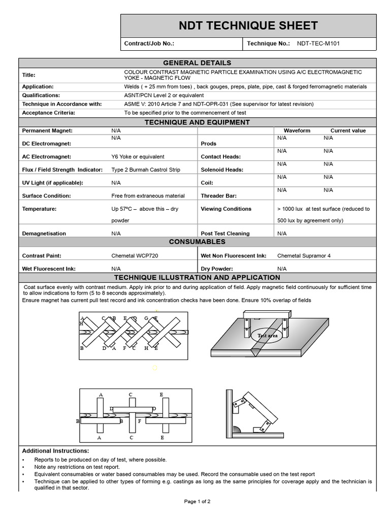 NDT-TEC-M101-12 MPI Colour Contrast Electromagnet ASME V | Download Free PDF | Magnet ...
