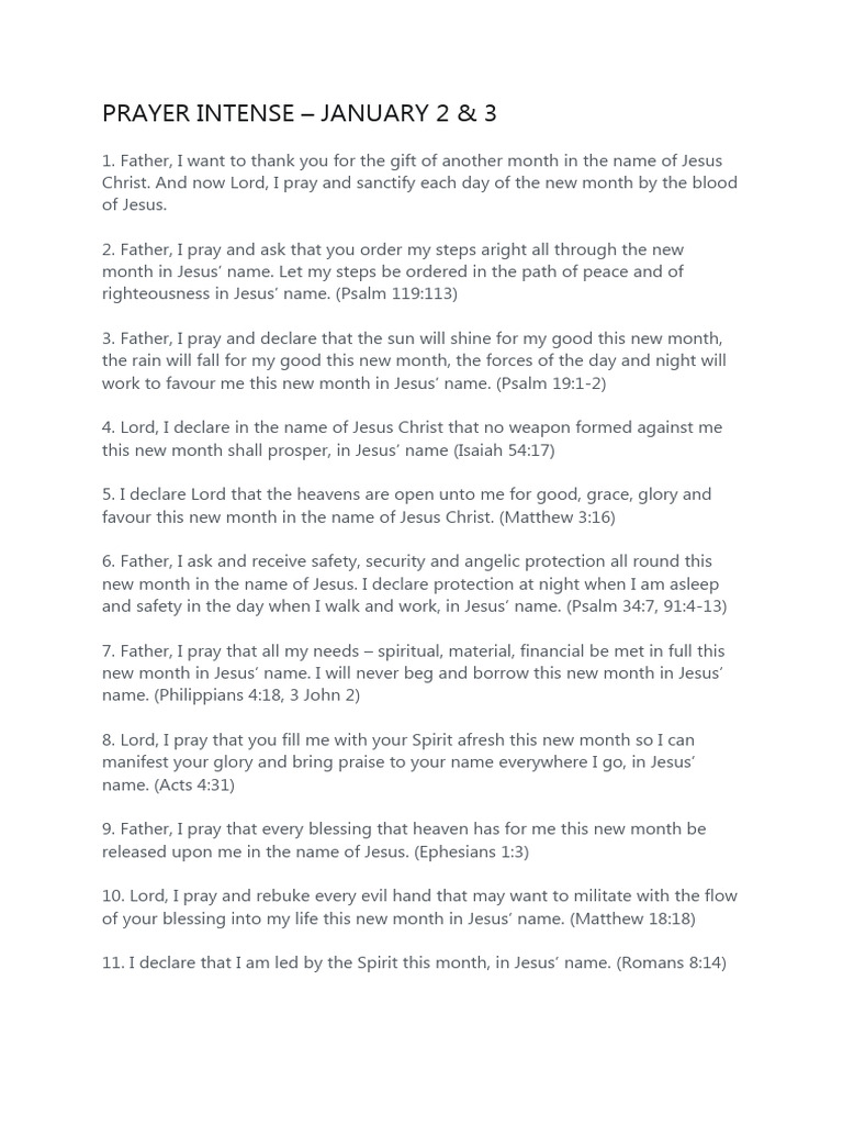 Prayer Intense - January | PDF | Jesus | God The Father