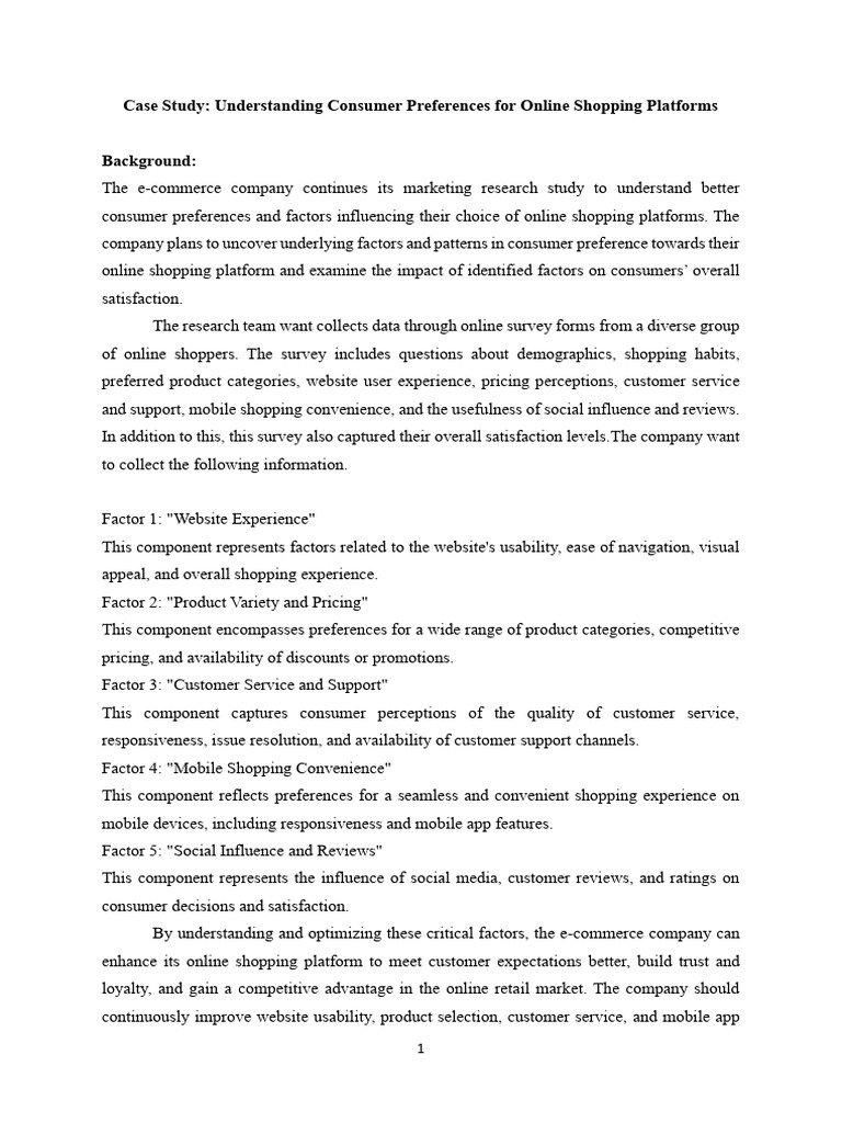 Survey Construction_Case Study | PDF | Online Shopping | Consumer Behaviour