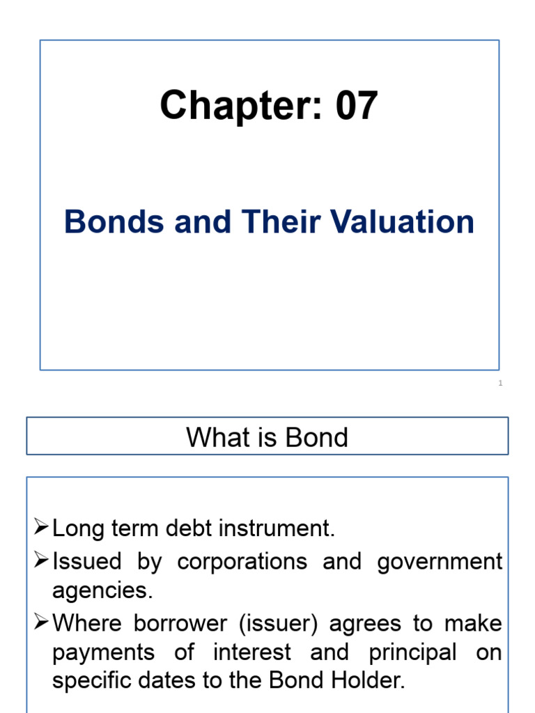 Lec 05 Bonds and Their Valuation | PDF