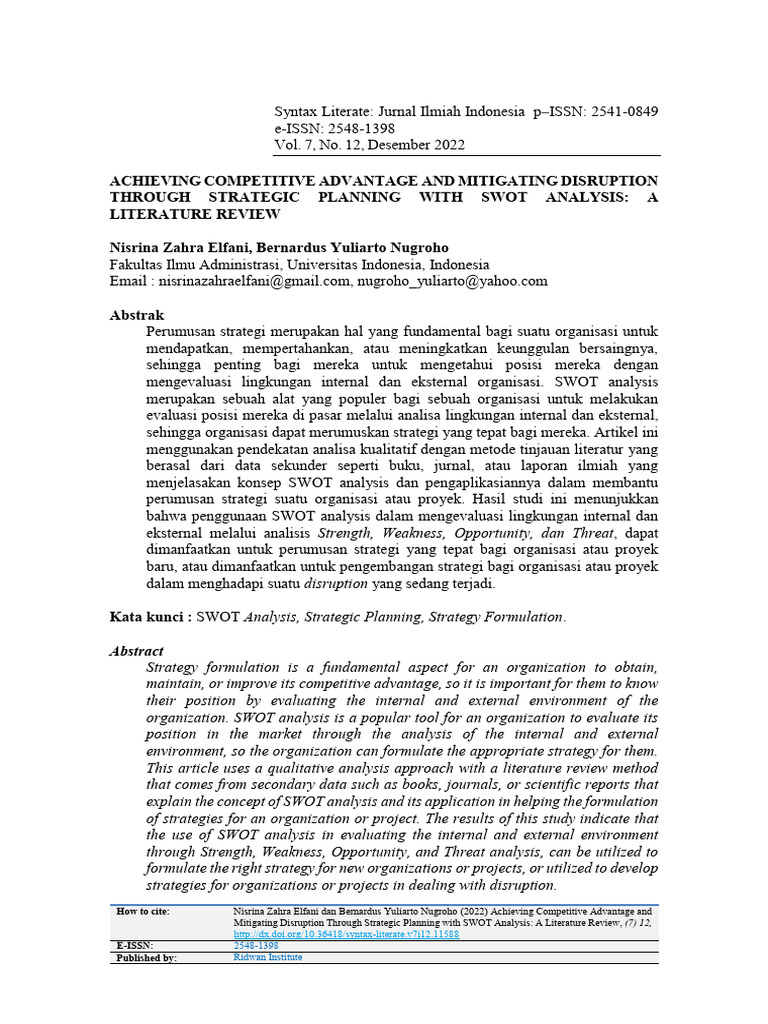 Achieving Competitive Advantage and Mitigating Disruption Through ... Achieving Competitive Advantage and Mitigating Disruption Through ...