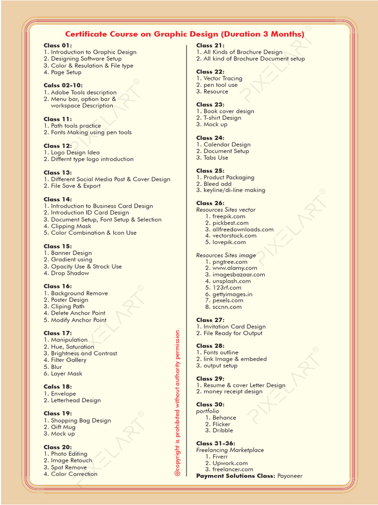 Graphic Design Course Curriculum | PDF | Image Editing | Graphic Design