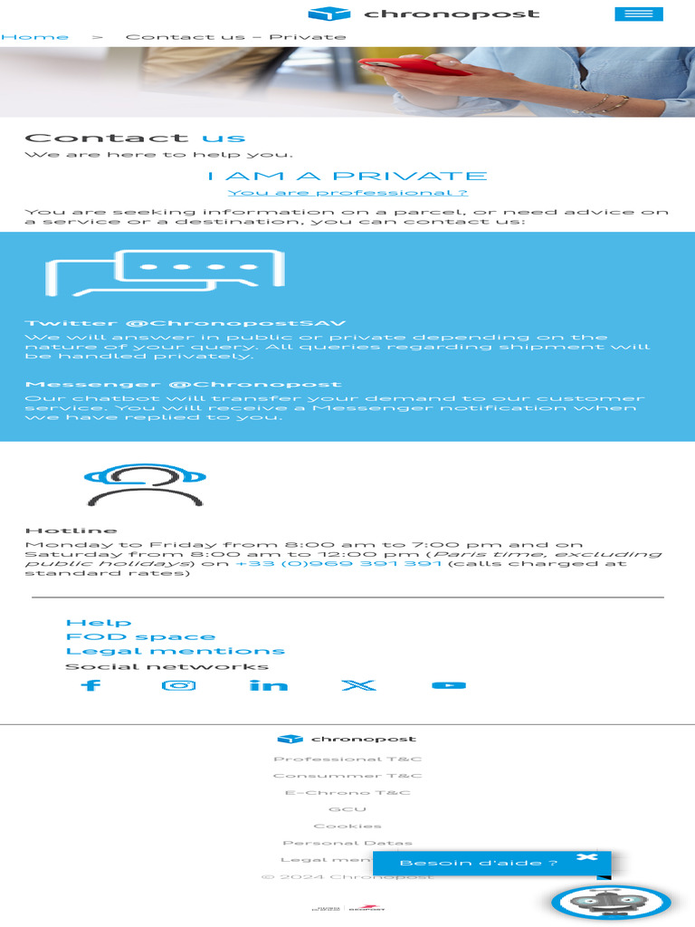 Contact Chronopost for Private Inquiries | PDF