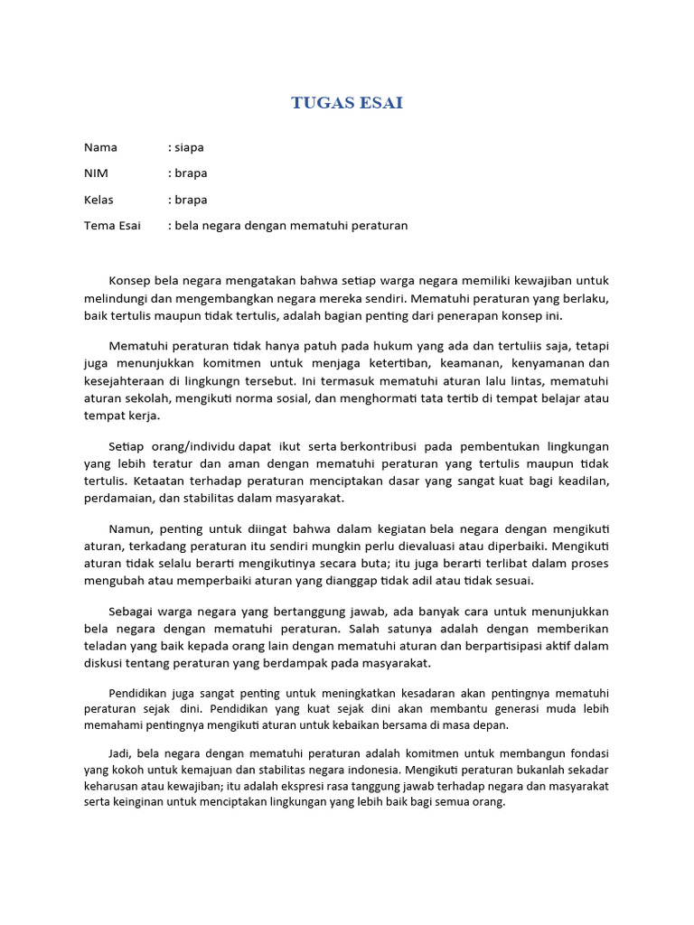 Bela Negara Dengan Mematuhi Peraturan | PDF | Karier & Perkembangan