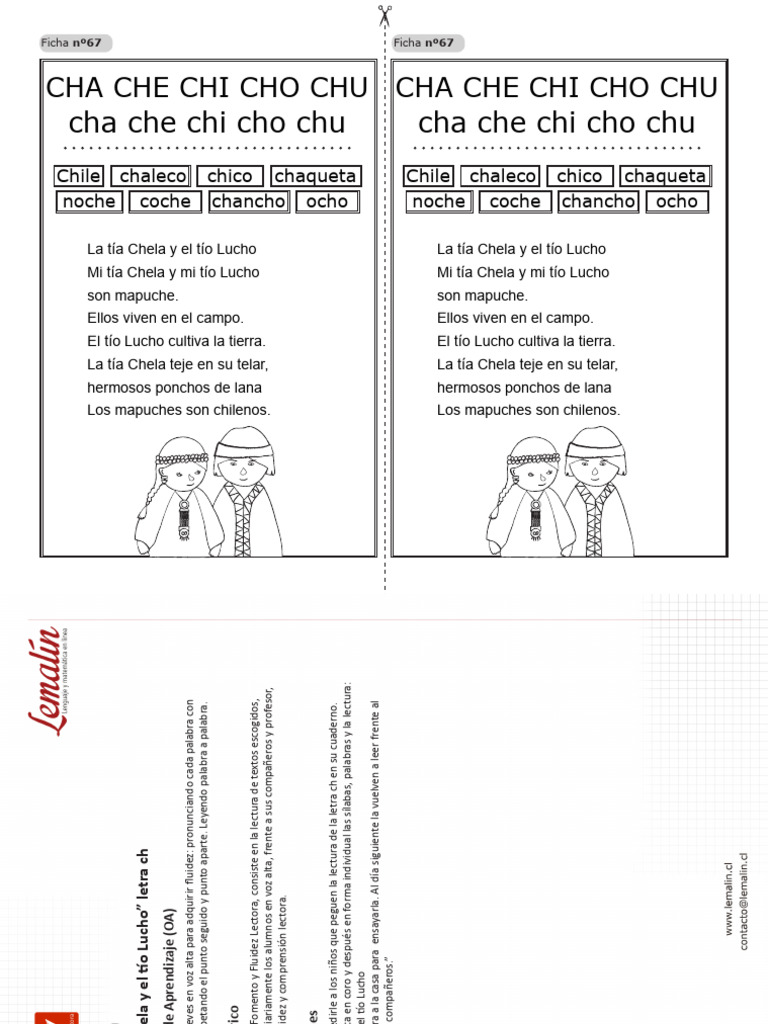 Fluidez Lectora: La Tía Chela y Tío Lucho | PDF | Estudios de idiomas ...