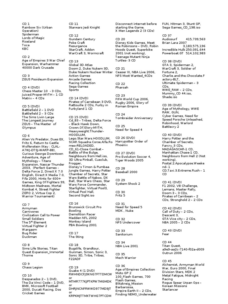 Game Collection Overview and Cracks | PDF