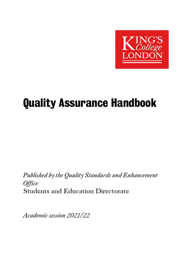 Quality Assurance Guide for Staff | PDF | Academic Degree ...