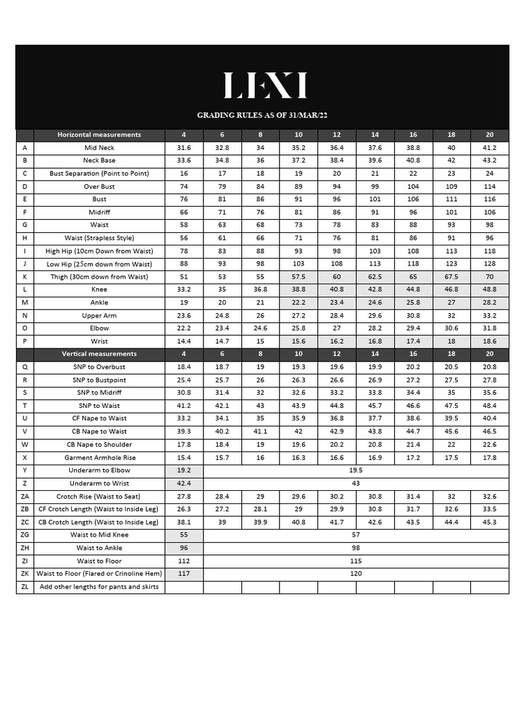 New Grading | Download Free PDF | Trousers | Softlines (Retail)