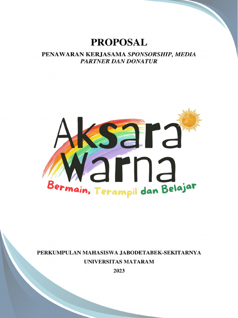 Proposal Aksara Warna 2023 | PDF