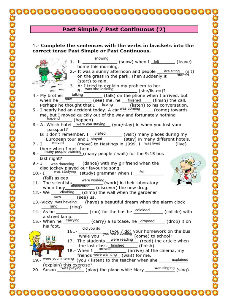 Past Simple Past Continuous | PDF | Languages | Foreign Language Studies