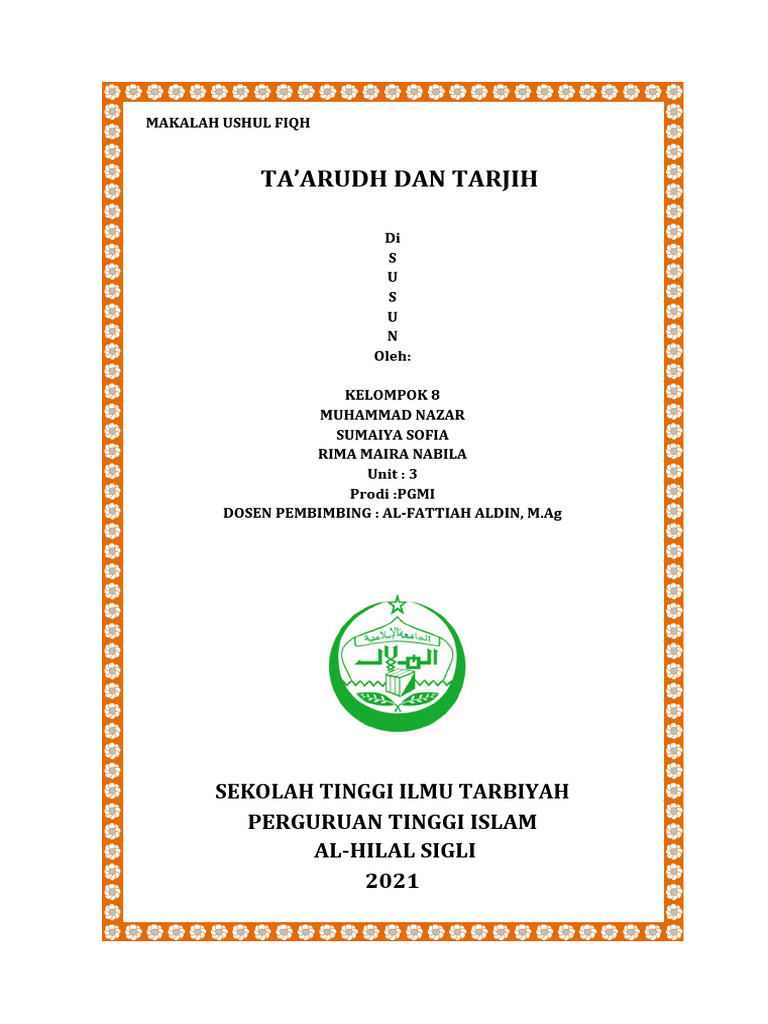 Makalah Ta'arudh Dan Tarjih | PDF