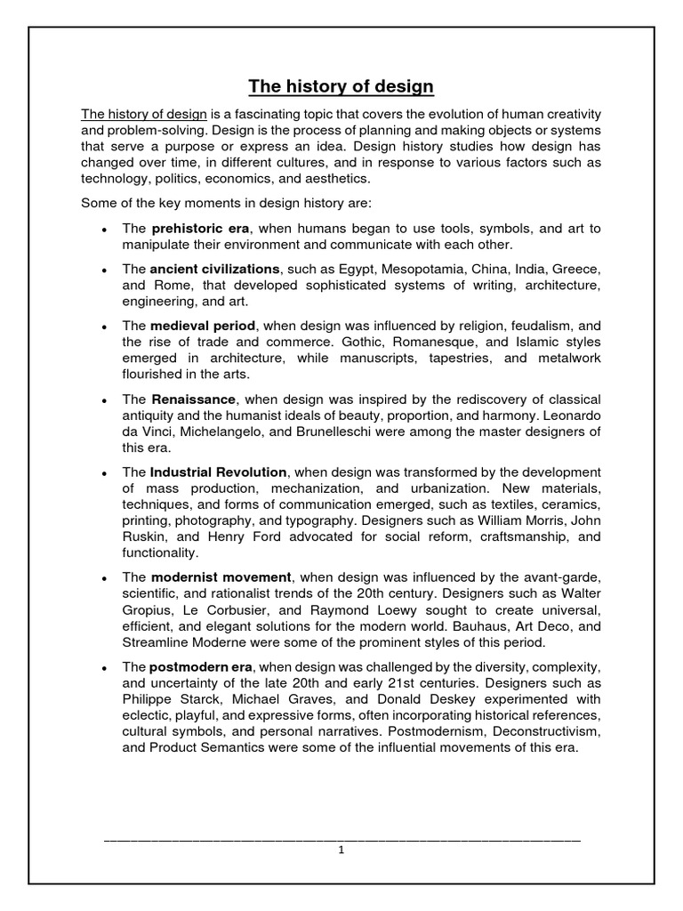 The History of Design | PDF