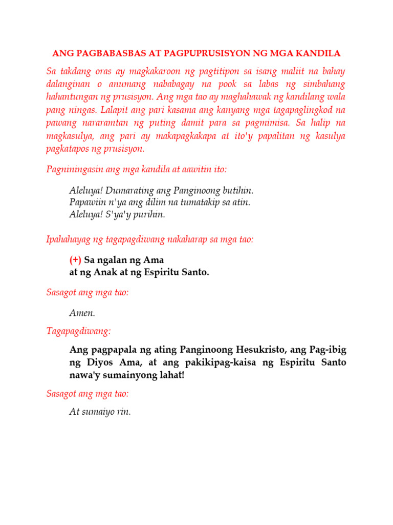 Ang Pagbabasbas at Pagpuprusisyon NG Mga Kandila | PDF