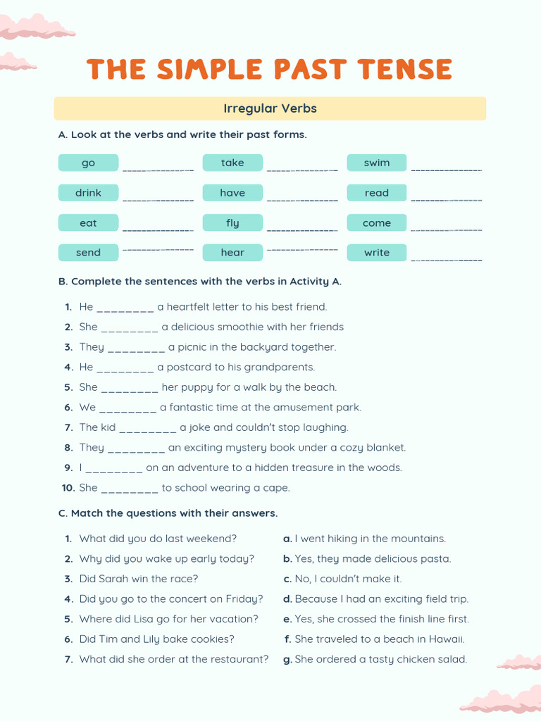 Irregular Verbs Simple Past Tense | PDF