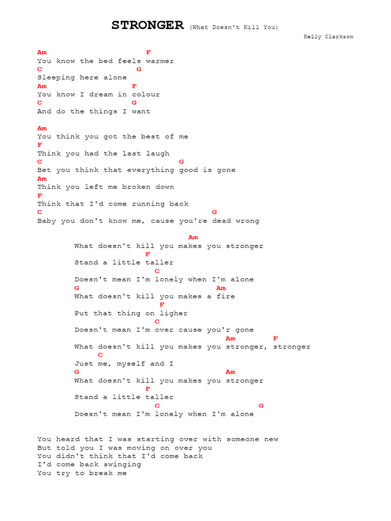 STRONGER - Kelly Clarkson | PDF