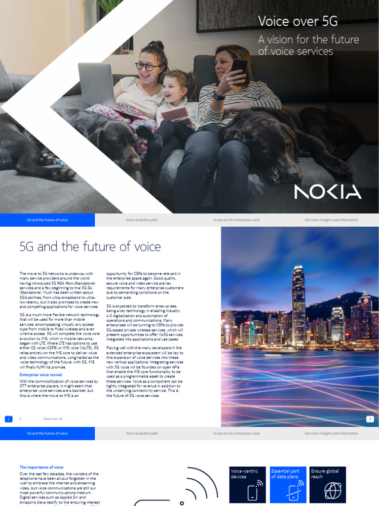 Nokia Voice Over 5G A Vision For The Future of Voice Services Ebook EN | PDF | Lte ...